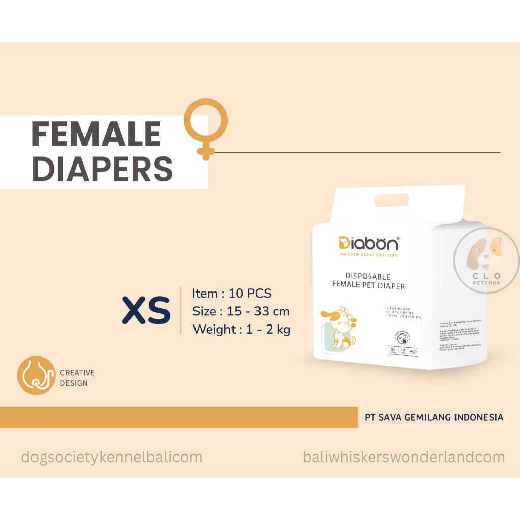 Diabon Female Diapers Dog Pempers Female Dog | Shopee Malaysia