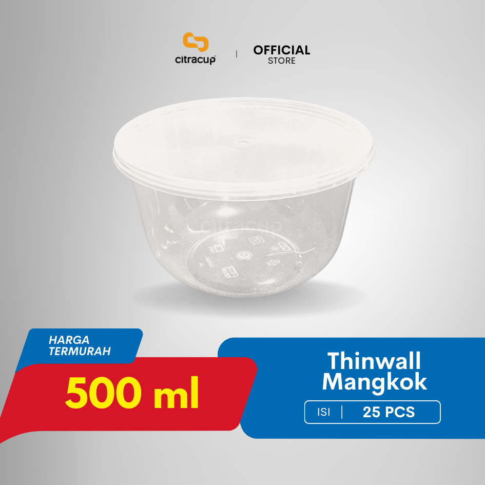 Thinwall ROUND 500 ml pudding cup / bowl contains 25 PCS | Shopee Malaysia