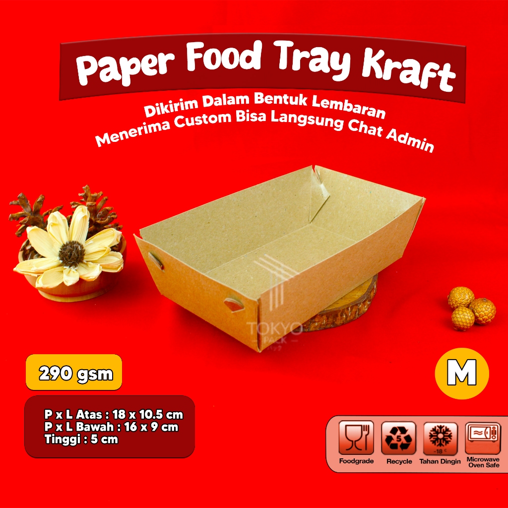 Paper TRAY M/FOOD TRAY M LAMINATION FOODGRADE | Shopee Malaysia