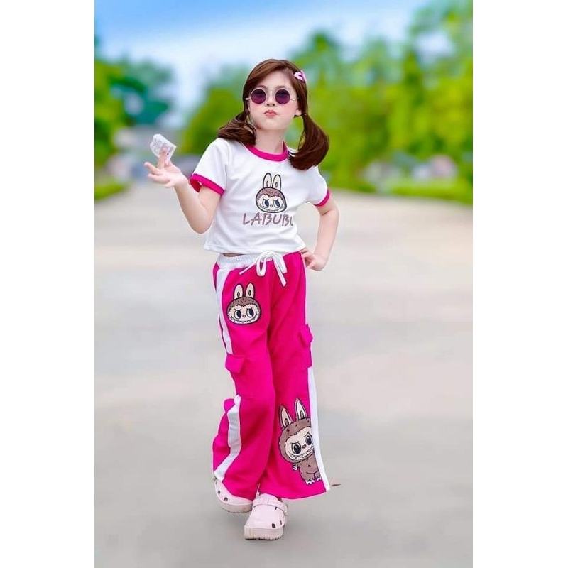Labubu Crop Top Set for Girls 1-12 Years Labubu Clothes | Shopee Malaysia