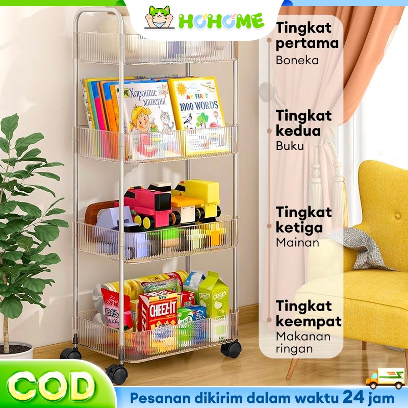 Hohome Plastic stacking kitchen rack, 4 tier plastic rack, Toilet rack ...