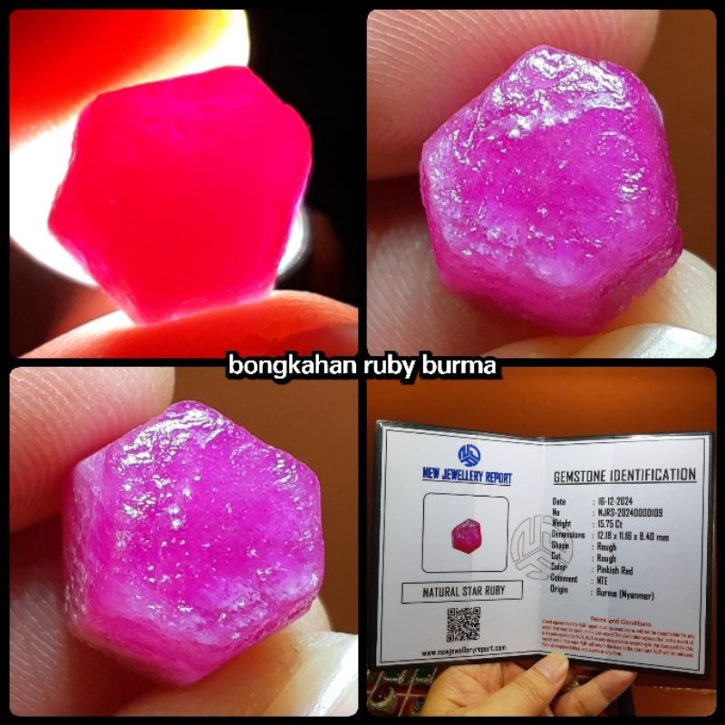 100% natural Burmese ruby chunks NTE + CERTIFICATE | Shopee Malaysia