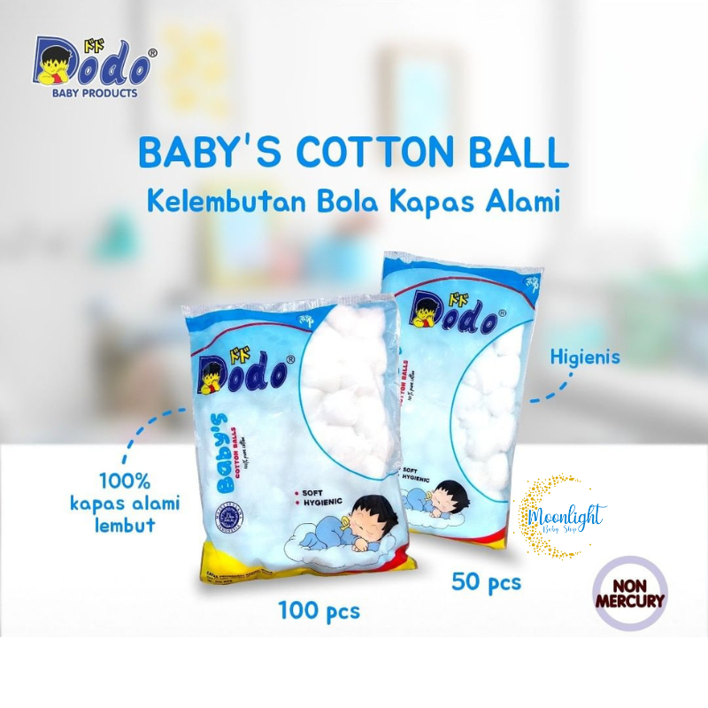 Dodo Cotton Balls Balls Baby Round Cotton Balls 50 / 100 Pcs | Shopee ...