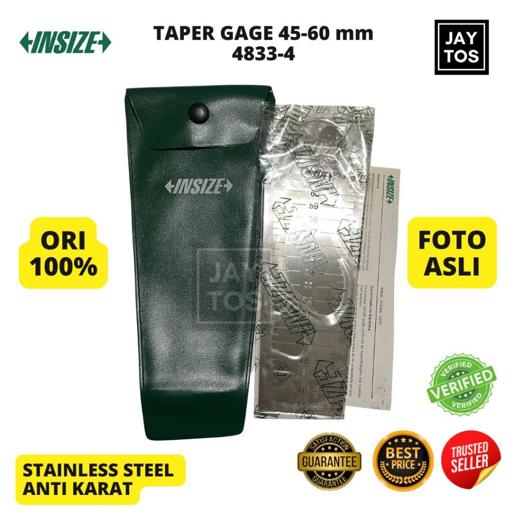 Insize 4833-4 Taper Gage Stainless Steel 45-60 mm 0.1 mm Manual Taper ...
