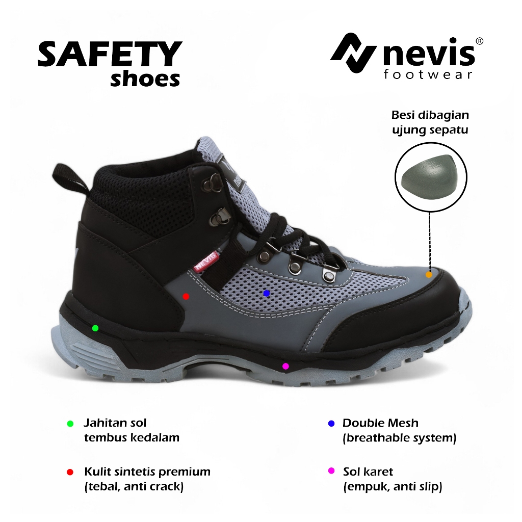 Original Nevis CARLOS Men's Safety Shoes for Kitchen Field Project Work ...