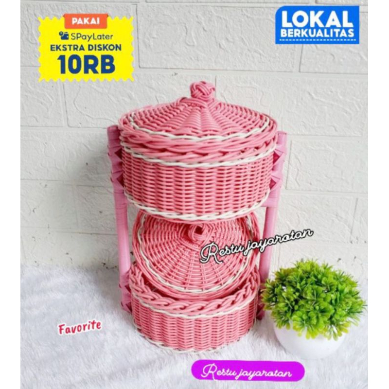 Onion Rack and Aesthetic rattan kitchen spice rack Multi-purpose rattan ...
