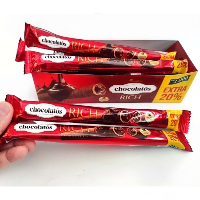 Chocolatos RICH COATED WAFER ROLL DUS CONTAINS 12PCS CHOCOLATE CHILDREN ...