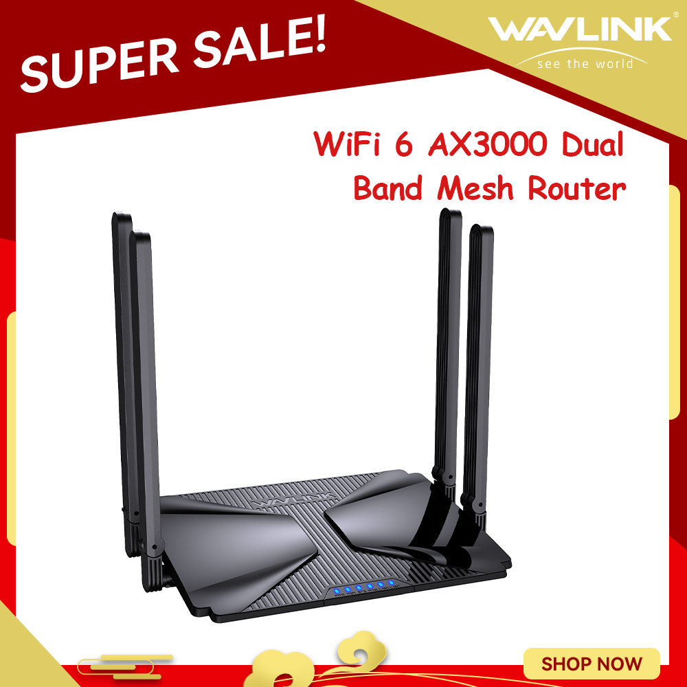 Wavlink Wi-Fi 6 AX3000 Dual Band Mesh Router, 802.11ax Wireless Gigabit ...