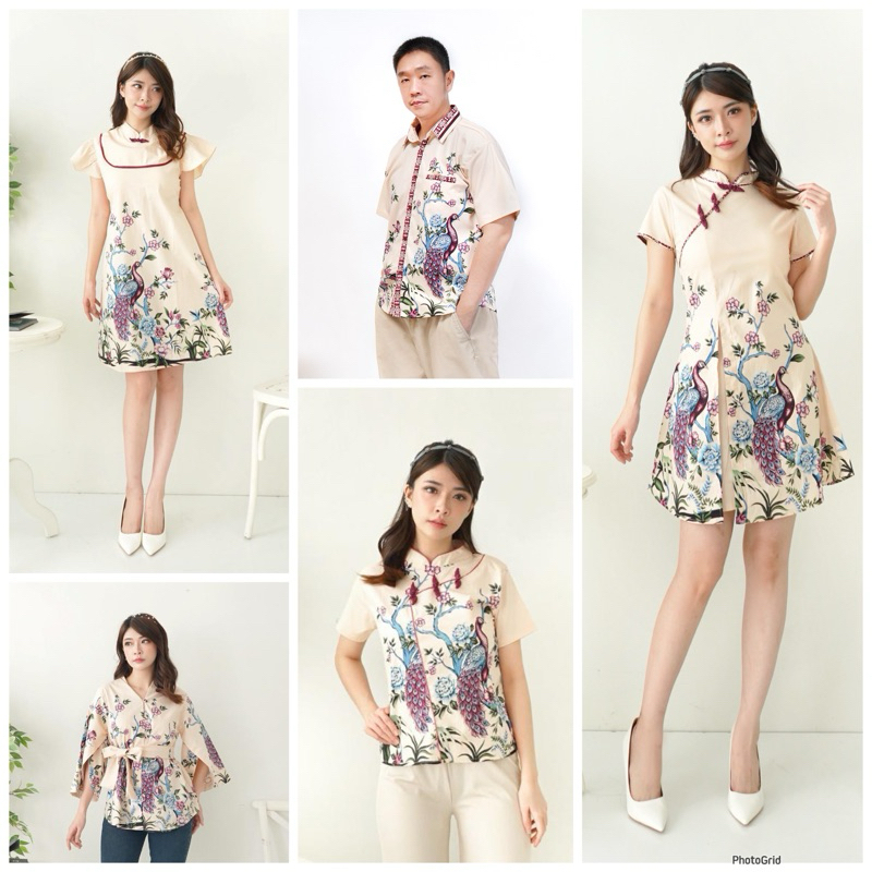 Modern batik couple / contemporary Chinese New Year batik sarimbit ...