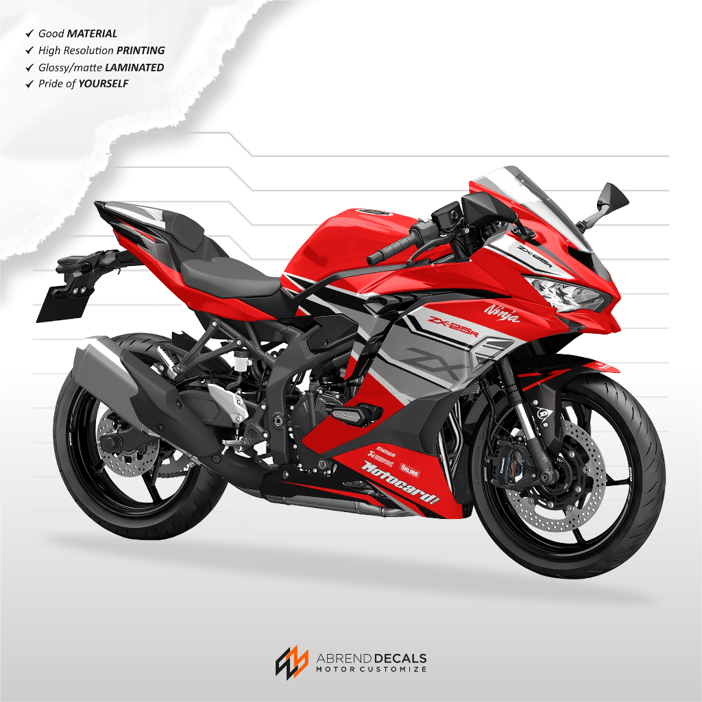 Decal FULLBODY ZX25R RED RACING CUSTOM GRAPHICS / KAWASAKI NINJA ZX-25R ...