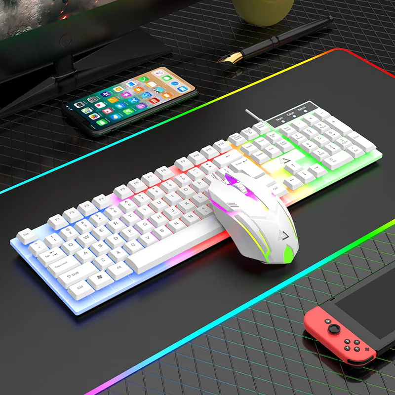 Luminous LED Mechanical Feel Gaming Keyboard Combo with Mouse - GT100 ...