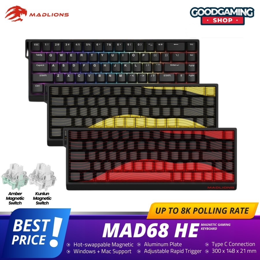Madlions MAD68 | Mad-68 HE 8K Hall Effect 60% Keyboard Rapid Trigger ...