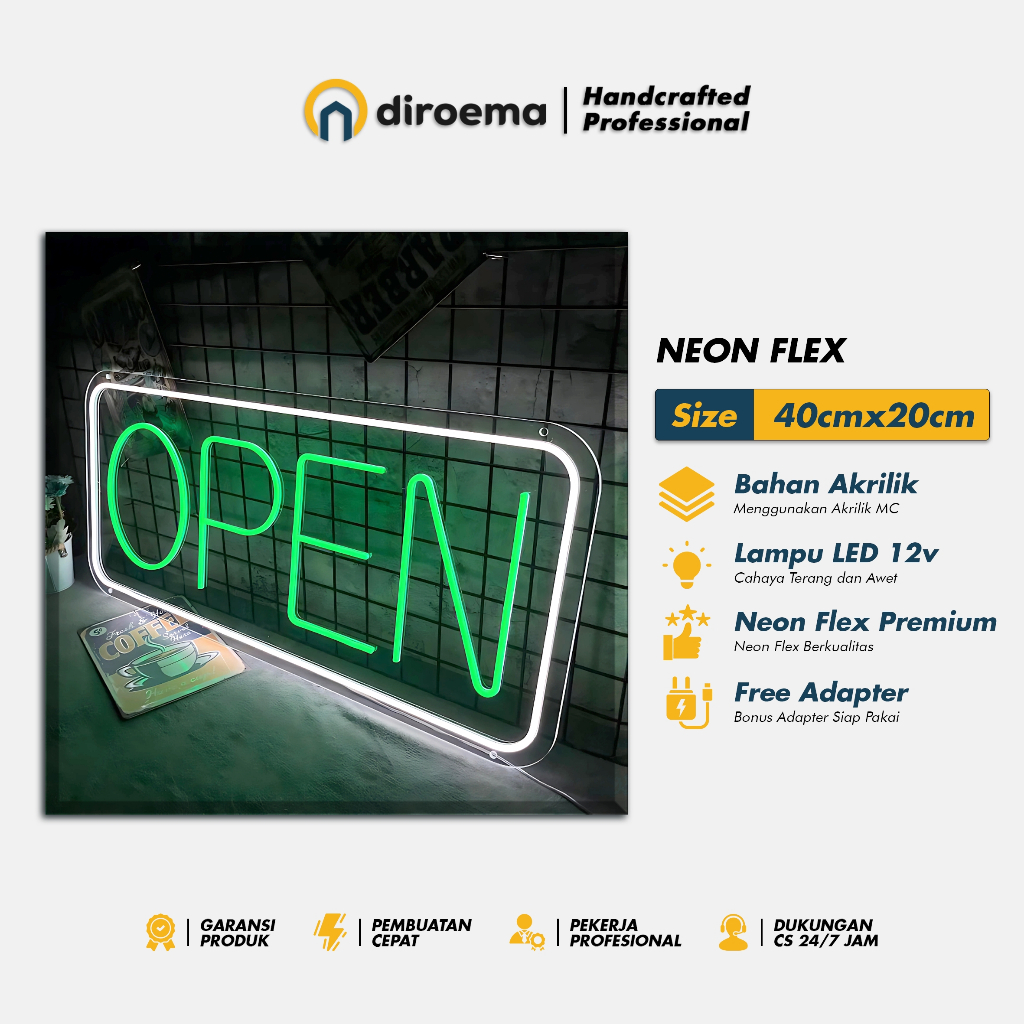 Flex Open Sign LED Neon Light | Neon Sign | Neon Light Open Sign Design ...