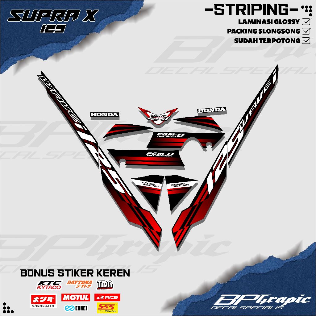 Honda SUPRA X 125 R MOTORCYCLE STRIPING LATEST MOTIF KPH CODE 001 ...