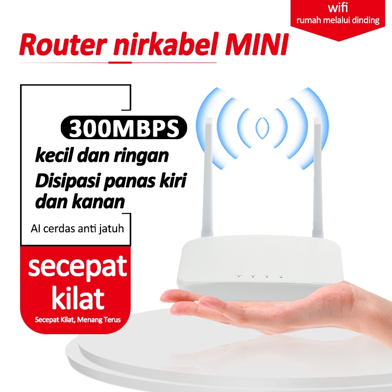 300mbps Wireless Router Easy Setup 2 Antennas Smart Cable Router High Speed Wifi Router Via Wall ...