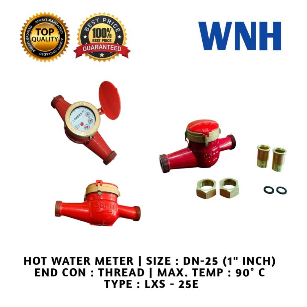 Water Meter Clean Water Meter 90 C Hot Water Brand WNH Size 1 Inch Watermeter Water Meter Flow ...