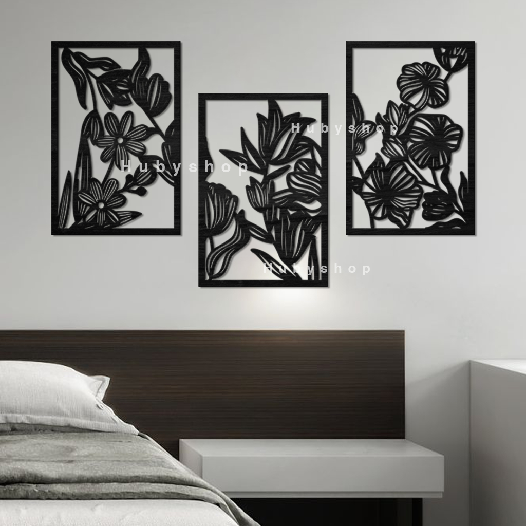 KAYU HIASAN DINDING Laser Cut Living Room Wooden Wall Decoration ...