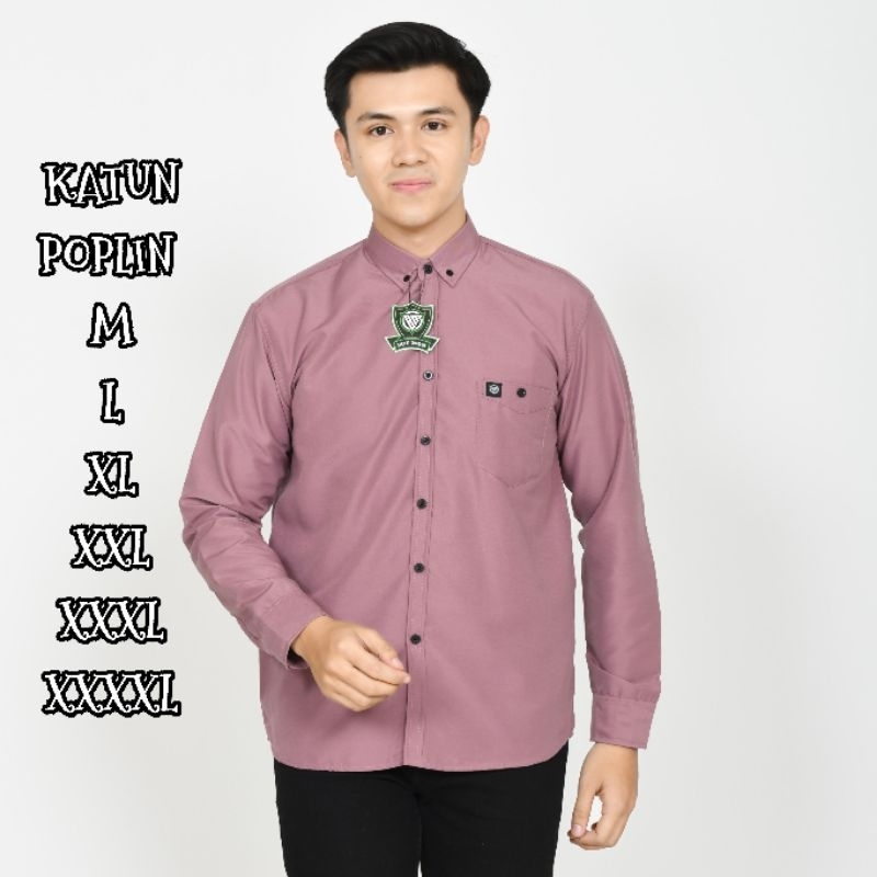 KEMEJA UNGU KATUN Boy MOM Dusty Purple Long Poplin Long Plain Shirt ...