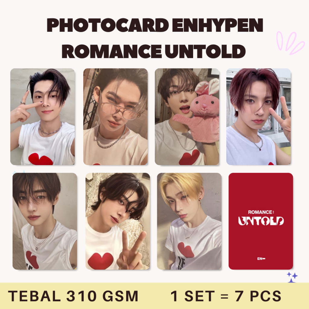 Enhypen Romance Untold Photocard (CONTENTS OF 7 PCS) - Premium ...