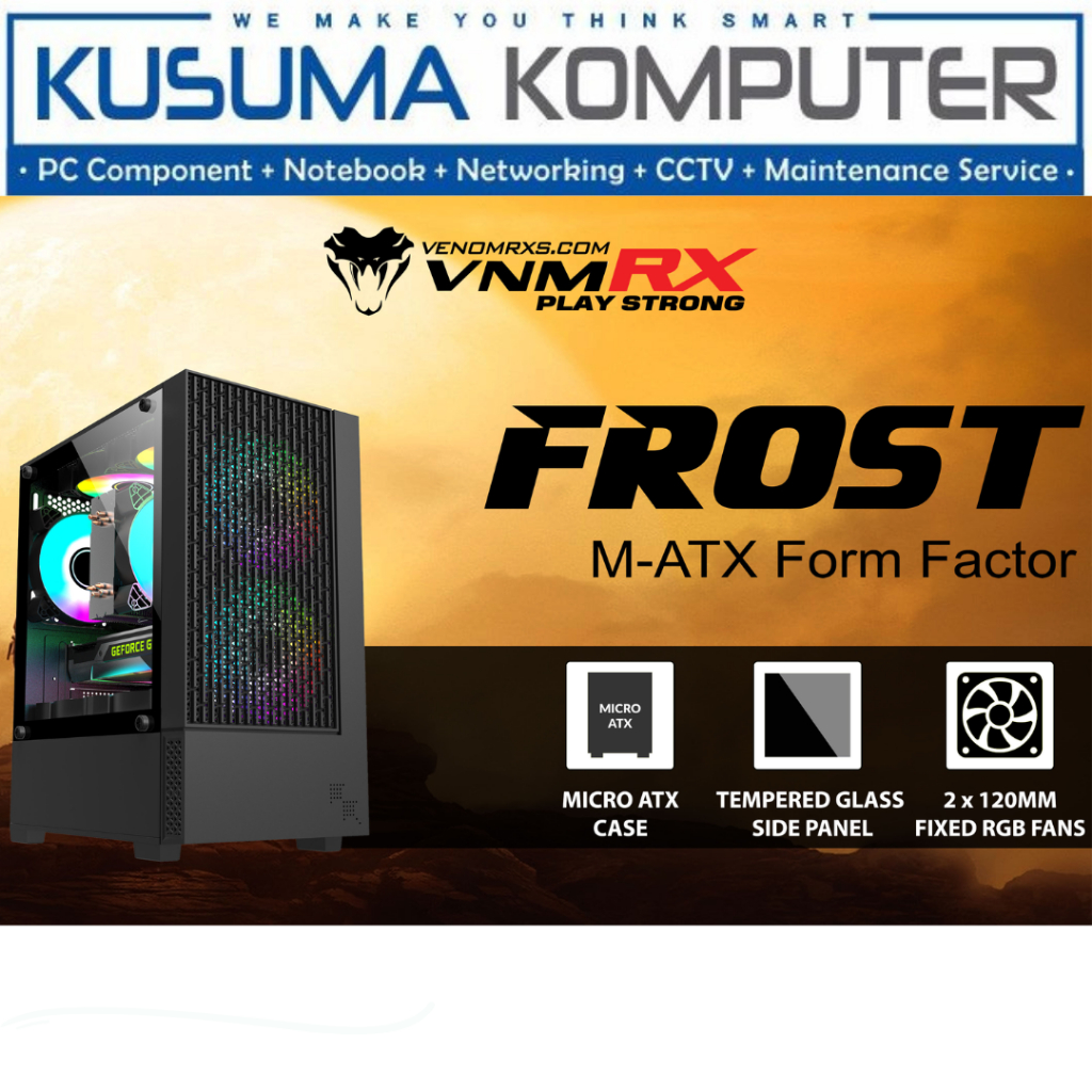 Venomrx FROST Casing + 2 FAN RGB Micro ATX Gaming Case | Shopee Malaysia