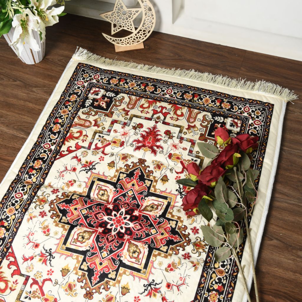 (Exclusive) Thick Premium Elegant Prayer Mat Threem Prayer Mat | Shopee ...