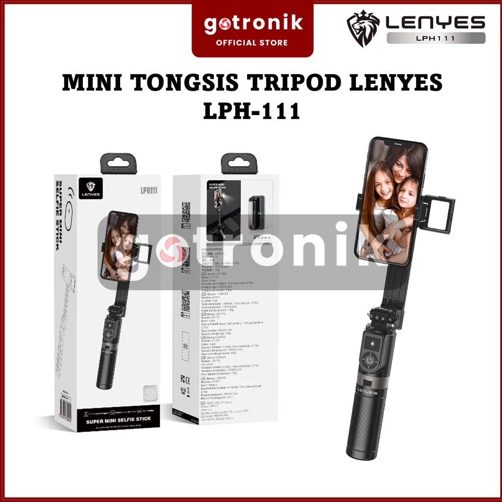 Lenyes LPH111 Mini Tongsis Tripod Selfie Stick HP Camera With Remote ...