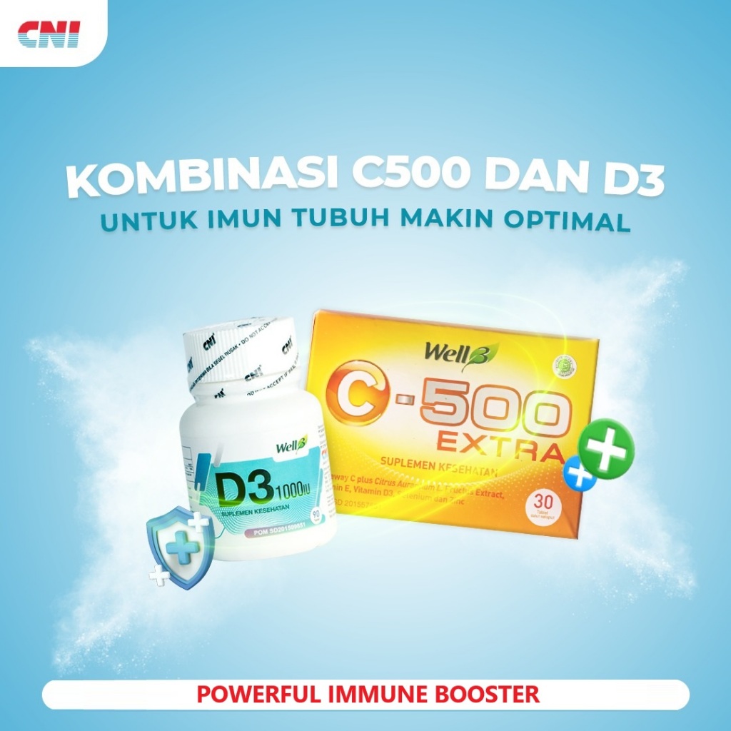 Cni Immune Booster Package - Well3 Vitamin D3 1000 IU + Vitamin C-500 Extra Pureway C | Shopee ...