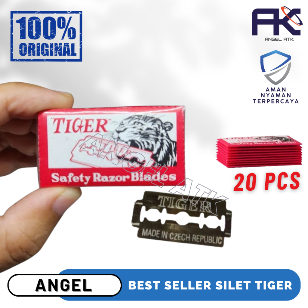 Original Tiger Razor / 1 Box (20 Pcs) / Barbershop Tool / Stainless ...