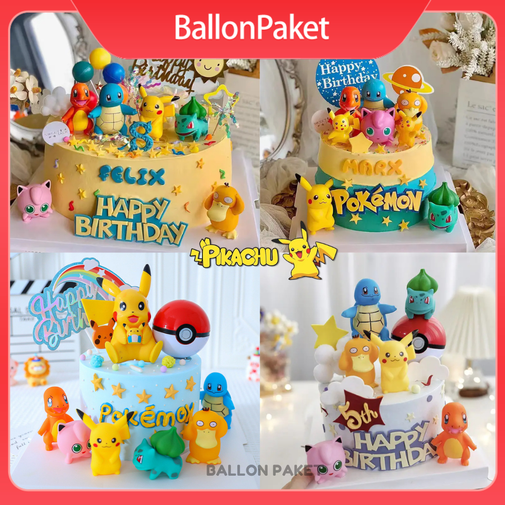 Pokemon Theme Birthday Decoration Cake Topper Pikachu Characters ...