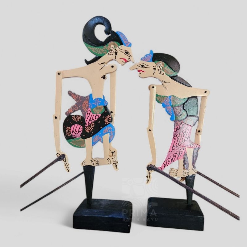 KAYU Wooden Batik Paint Puppet L Arjuna Heroine Rama Sinta Display ...