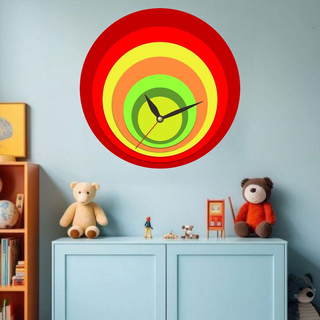 Minimalist RAINBOW WALL CLOCK AESTHETIC WALL DECOR ROOM MIDDLE ROOM ...