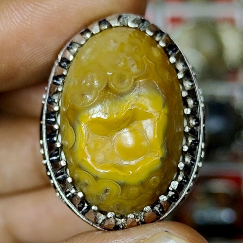 The sacred old sulaiman agate embossed is unique and antique | Shopee ...