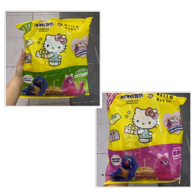 Mamee Monster Hello Kitty Chicken Bbq contains 8 Snacks | Shopee Malaysia