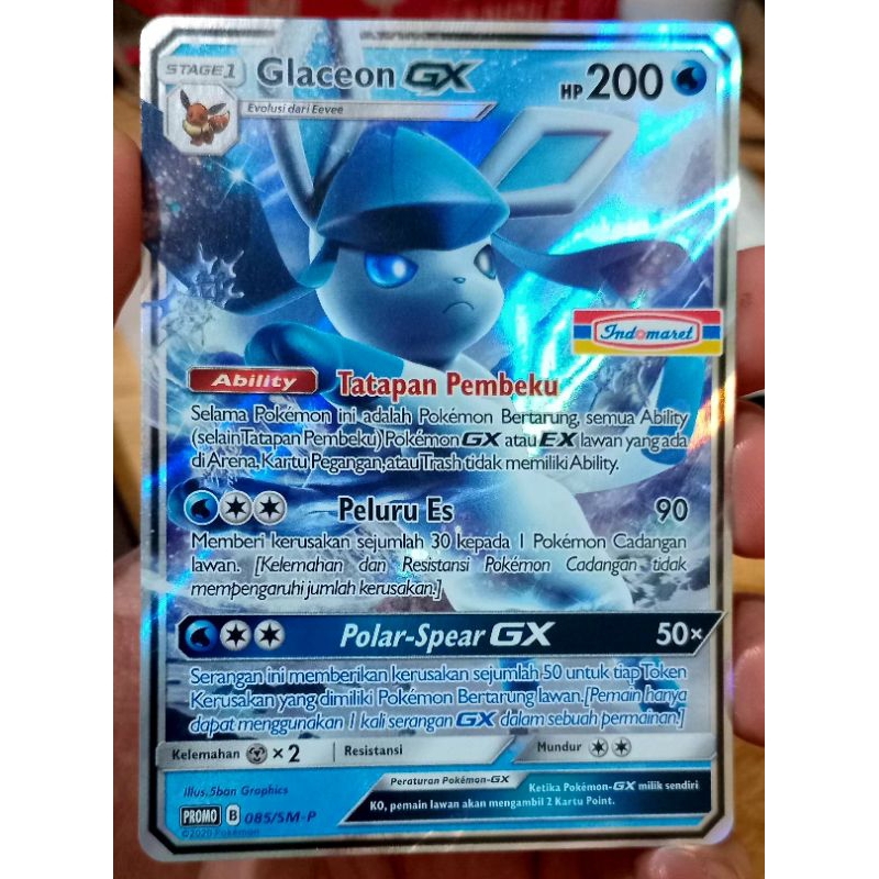 Pokemon GLACEON GX INDOMARET INDONESIA HOLO CARD | Shopee Malaysia