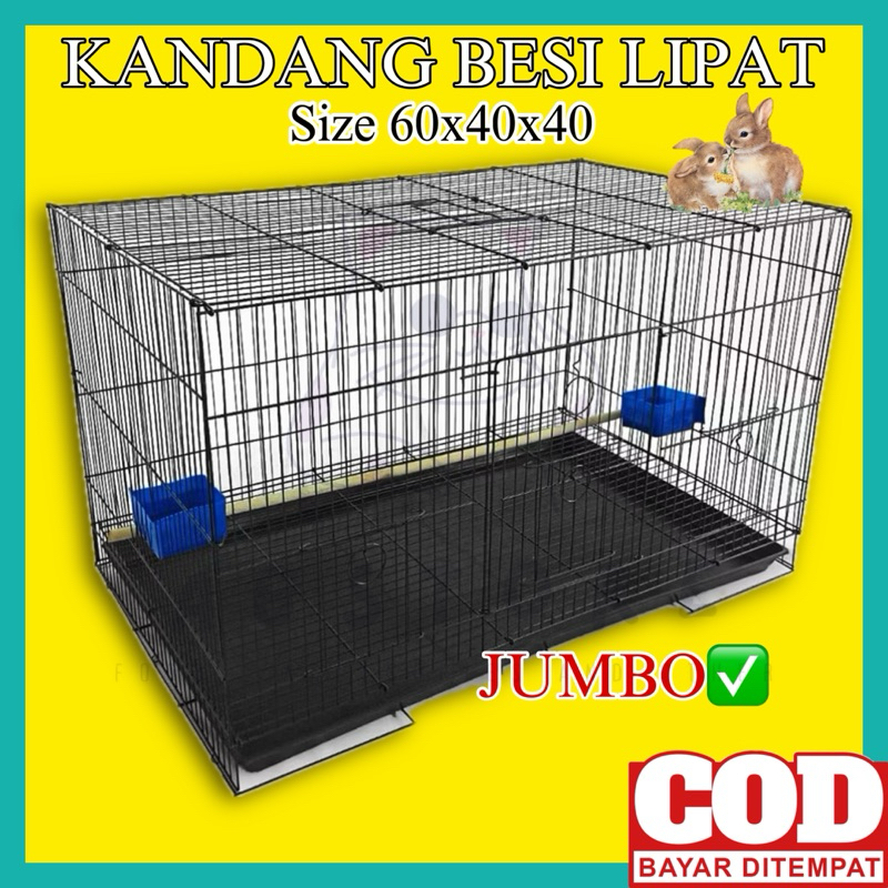 Cat CAGE UMBARAN BIRD SIZE L 60x40x40 FREE 2 FEEDING PLACES Folding ...
