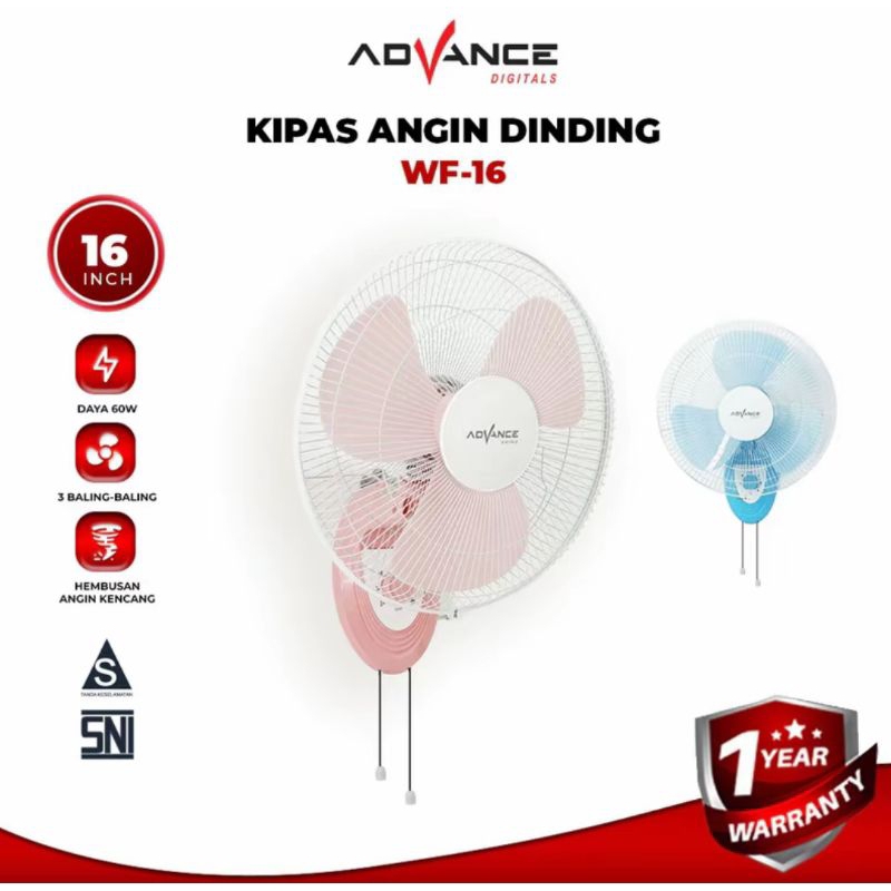 Advance WF16 / WF-16 16′ inch 60 Watt Wall Fan Low Watt Fan – 1 Year ...