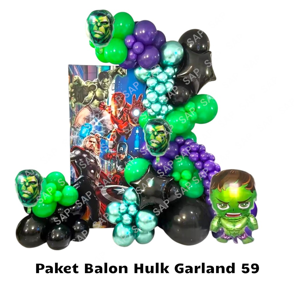 Hulk GARLAND 59 Balloon Package/ Hulk Birthday Decoration | Shopee Malaysia