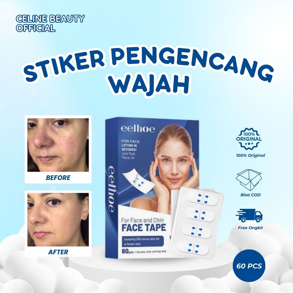Eelhoe 60pcs Face Lifts Tapes Facial Firming Plaster Anti Wrinkle ...