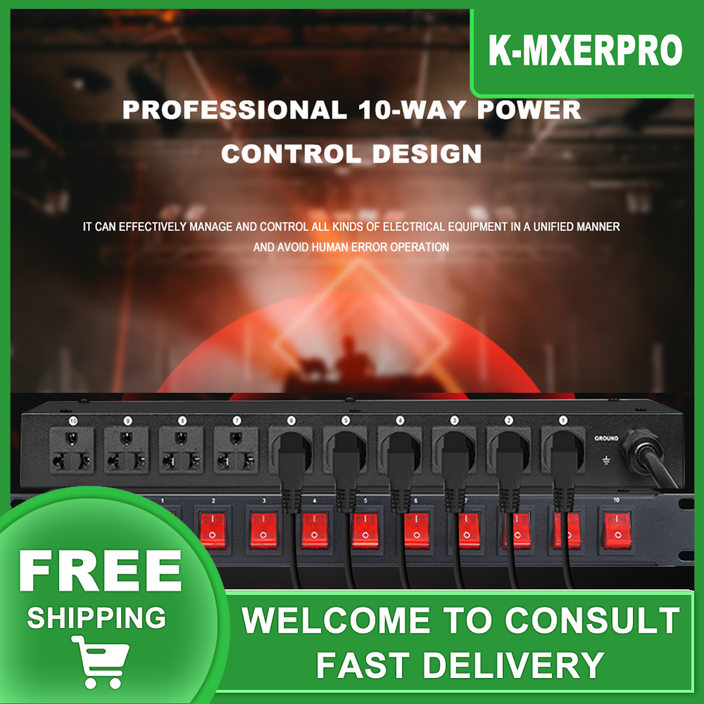 K-mxerpro Power Strip Surge Protector, 10 Outlets 1U Network Grade Full ...