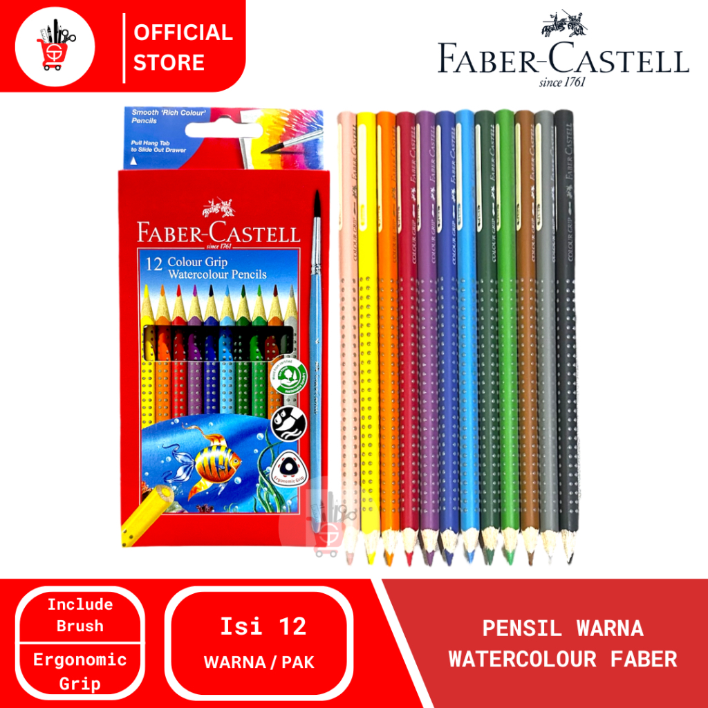 Watercolor Pencil Grip | Faber-castell Grip Watercolor Colored Pencils ...