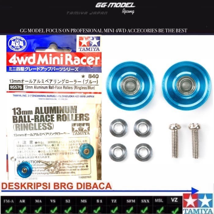 Tamiya 95576 13MM ALUMINUM BALL RACE ROLLERS RINGLESS BLUE | Shopee ...