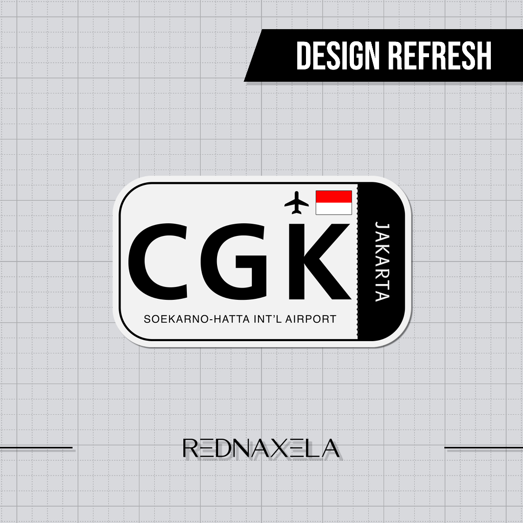 Soekarno Hatta Vinyl Sticker Intl Airport Code Sign Sticker | Shopee ...