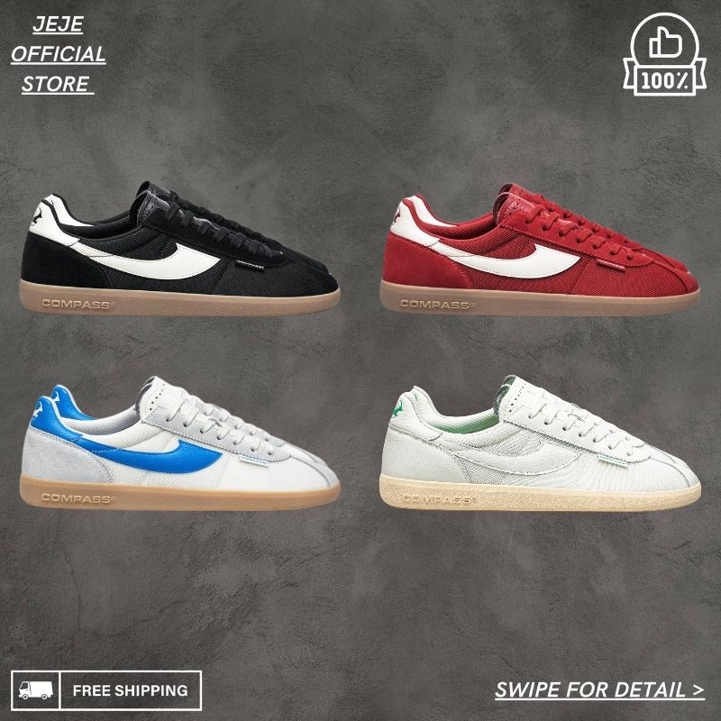 [NEW] Compass TRIBUNE SHOES BLACK/WHITE/RED/GREEN - ORIGINAL 100% ...