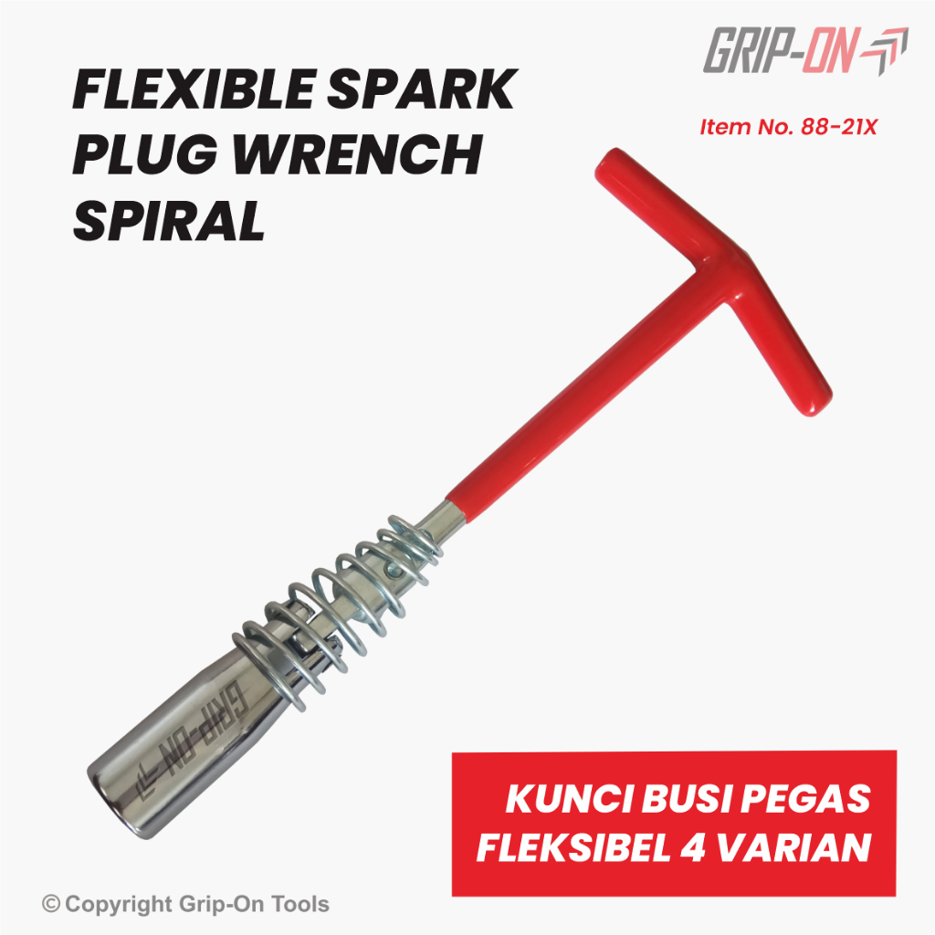 Grip-on T-Socket Spark Plug Wrench (Spiral) 14 16 18 21 Mm Flexible T ...