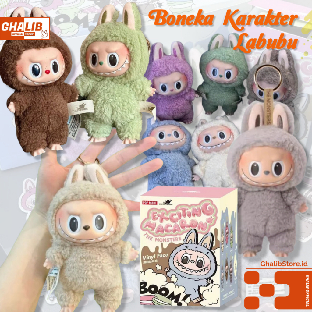 GANTUNGAN Labubu Doll Hanging Macaron Key The Monsters Macarone Kawai ...