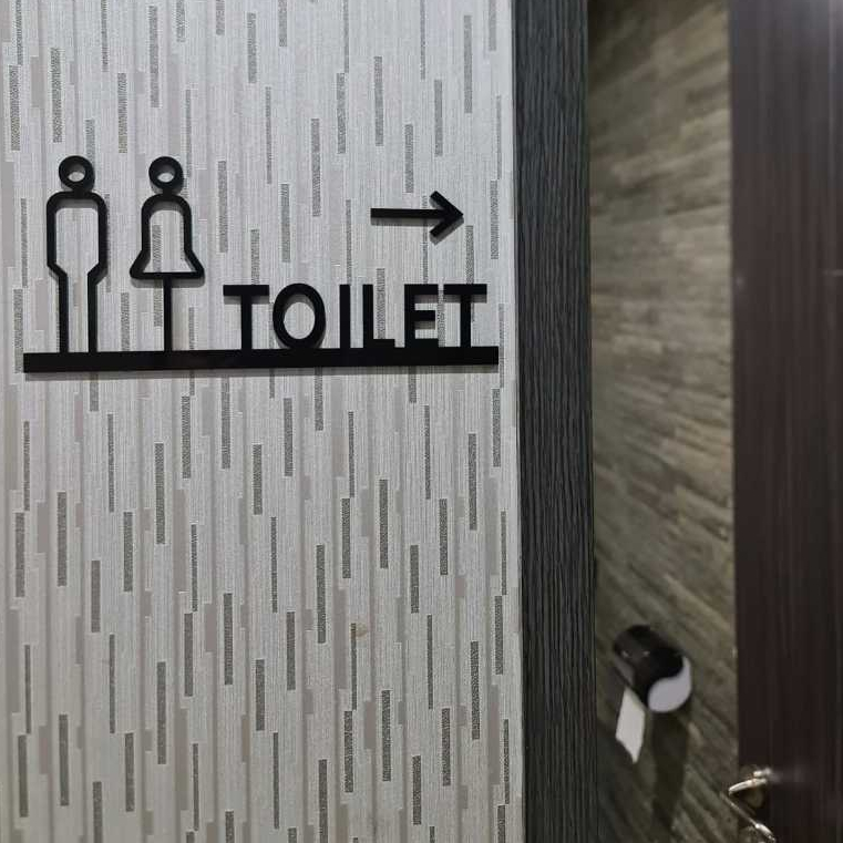 3mm Acrylic Toilet Sign Modern Minimalist WC Restroom Sign Label ...