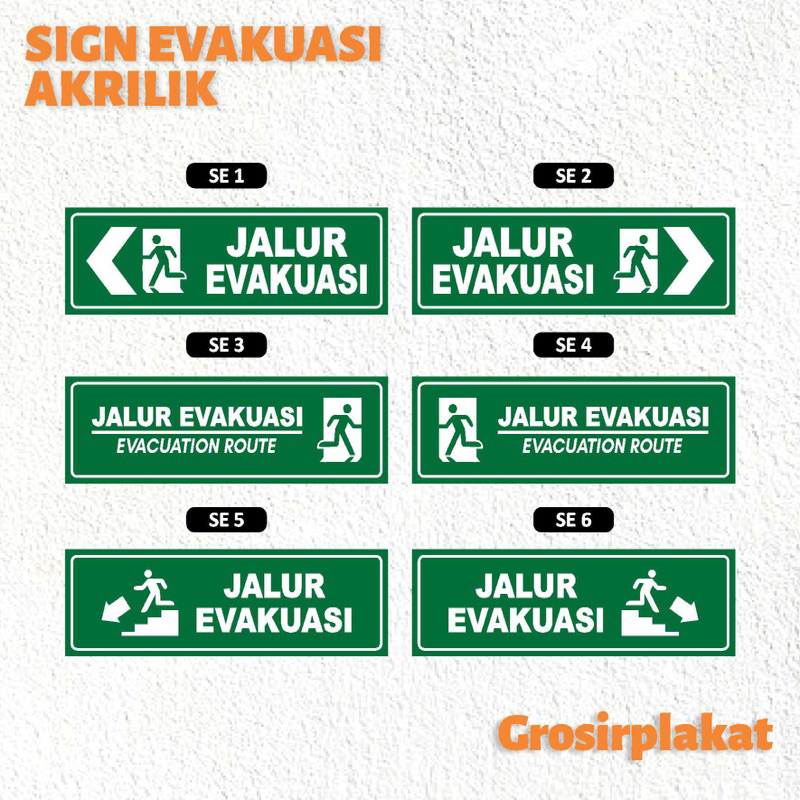 Custom ACRYLIC Evacuation Route Board SIGN SIGN SIGNAGE PREMIUM ...