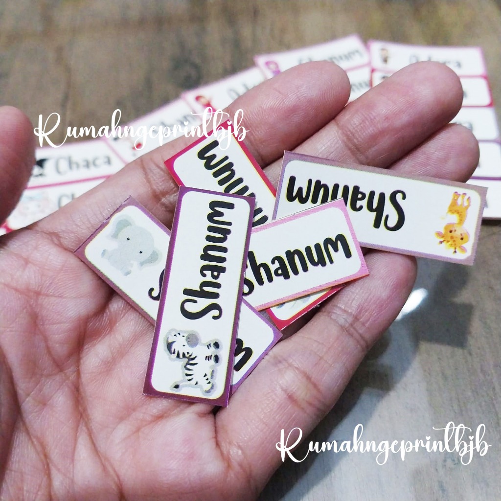 Waterproof Sticker CUSTOM Character Name LABEL Children & Photo Name ...