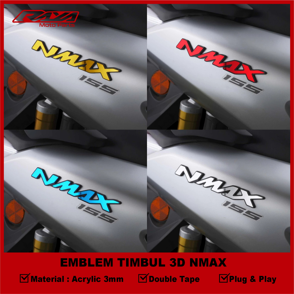 Raya - 2PCS NMAX EMBLEM 3D NMAX LOGO EMBLEM 3D NMAX 155 Variation NMAX ...