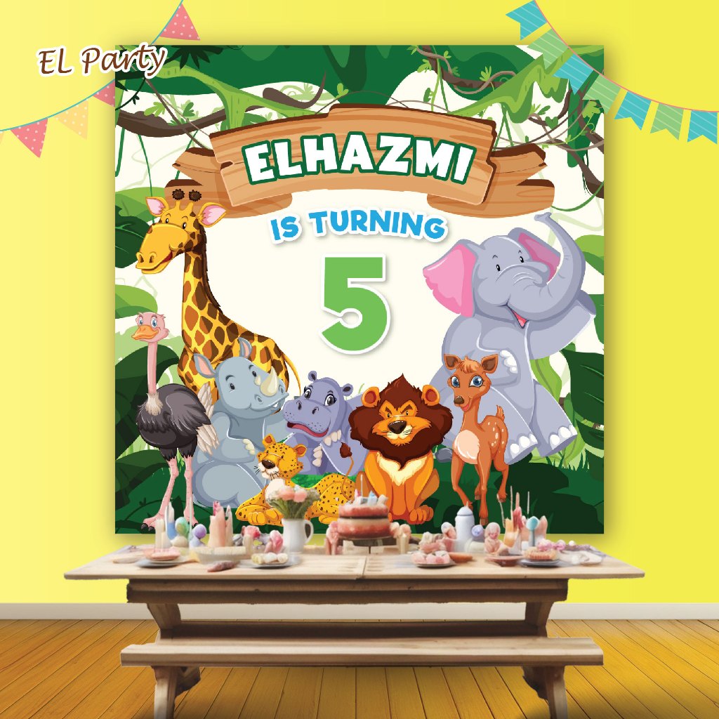 Zoo GARDEN Birthday Banner Birthday Banner Character Costume Background ...